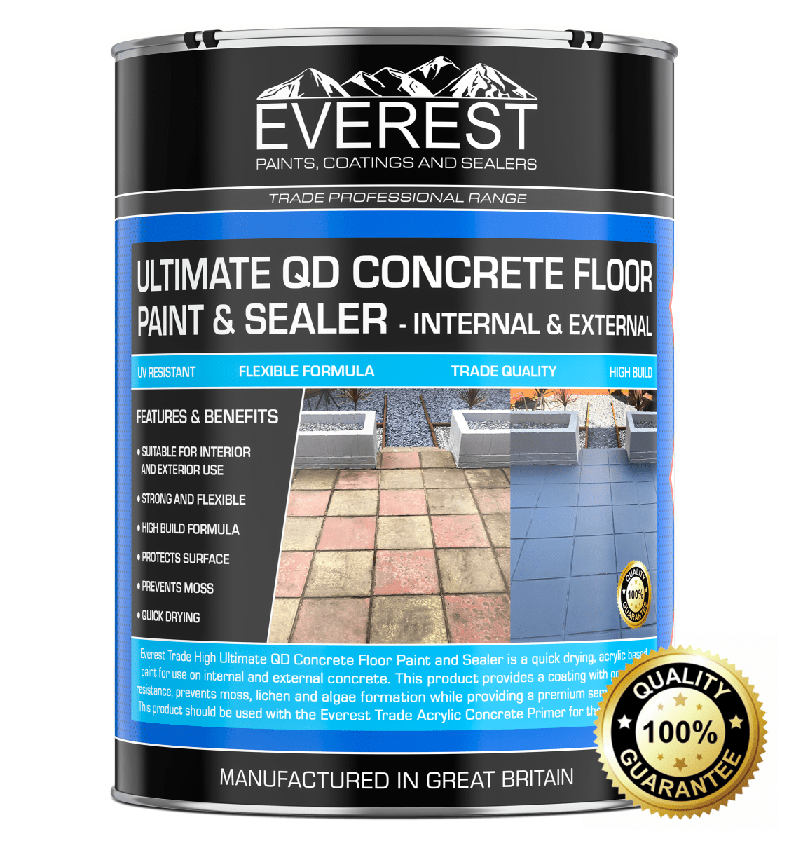 Everest - Concrete Floor / Patio Paint & Sealer - External - Anti-Slip ...
