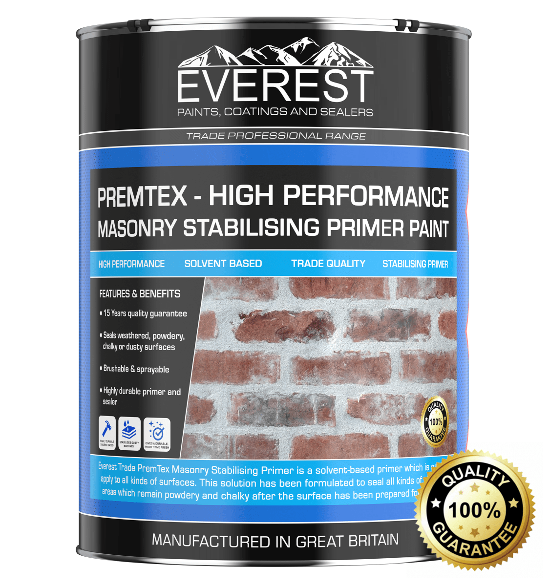 Everest Trade - PremTex Masonry Stabilising Primer - Solvent Based Sta ...