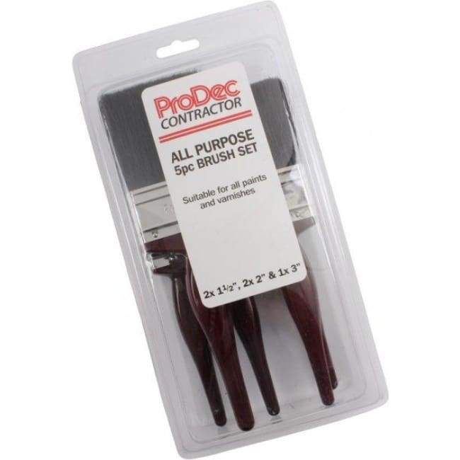 ProDec Contractor - 5pc All Purpose Brush Set (2 x 1.5", 2 x 2" & 1 x ...
